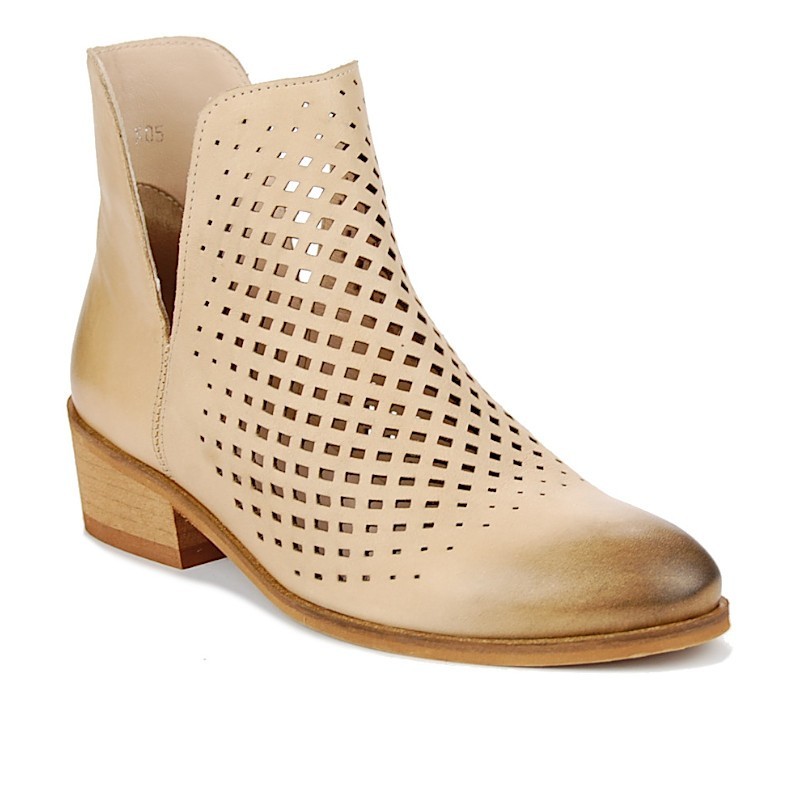 Letnie botki damskie KORDEL kolor beżowy