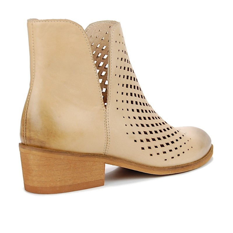 Letnie botki damskie KORDEL kolor beżowy